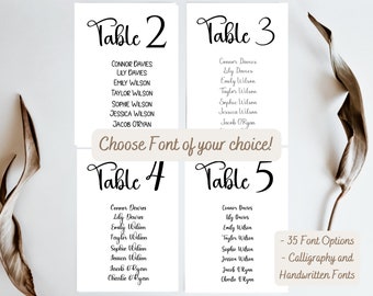 Wedding Seating Chart Fonts - Etsy