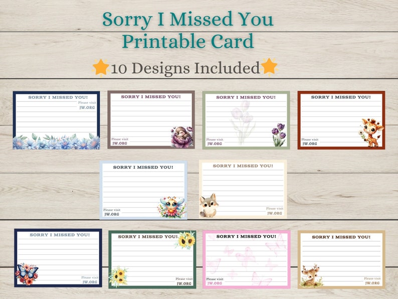 JW Sorry I Missed You Card Set, Letter Writing Campaign (digital ...