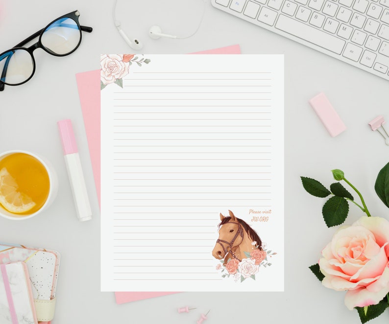 JW Letter Writing Stationery Water Color Horse Writing Paper | Etsy
