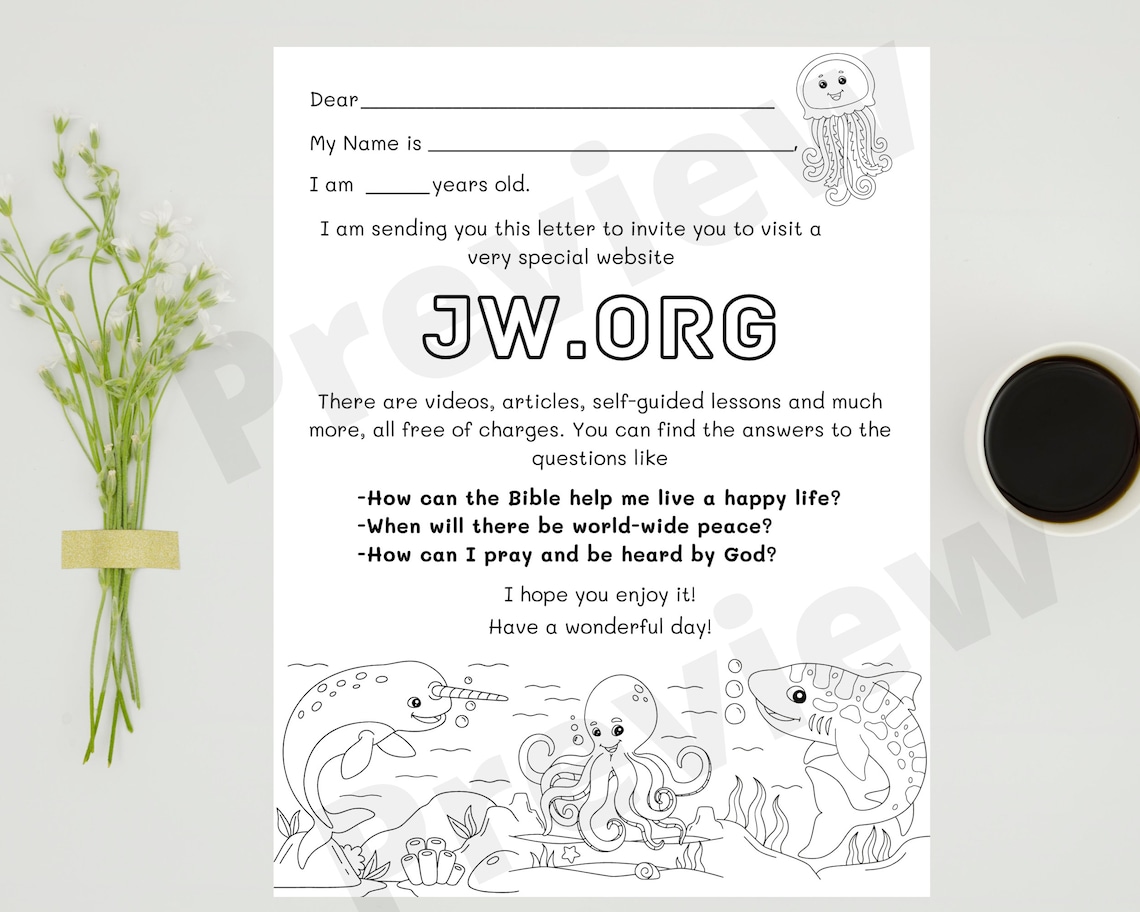 JW Kid Letter Writing Bundle Kids Paper Jw Kid Gifts JW - Etsy