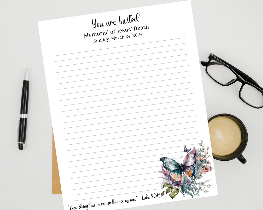 JW Memorial 2024, JW Memorial Letter Writing Paper, JW Memorial Invite ...