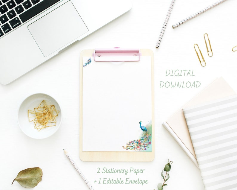 JW Letter Writing Stationery Peacock Printable Writing Paper - Etsy