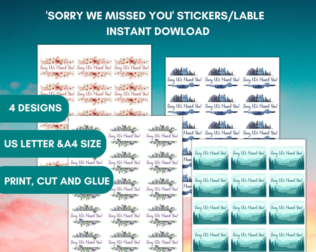 Sorry We Missed You Cut Out Label, JW Gift, Digital Download, JW ...