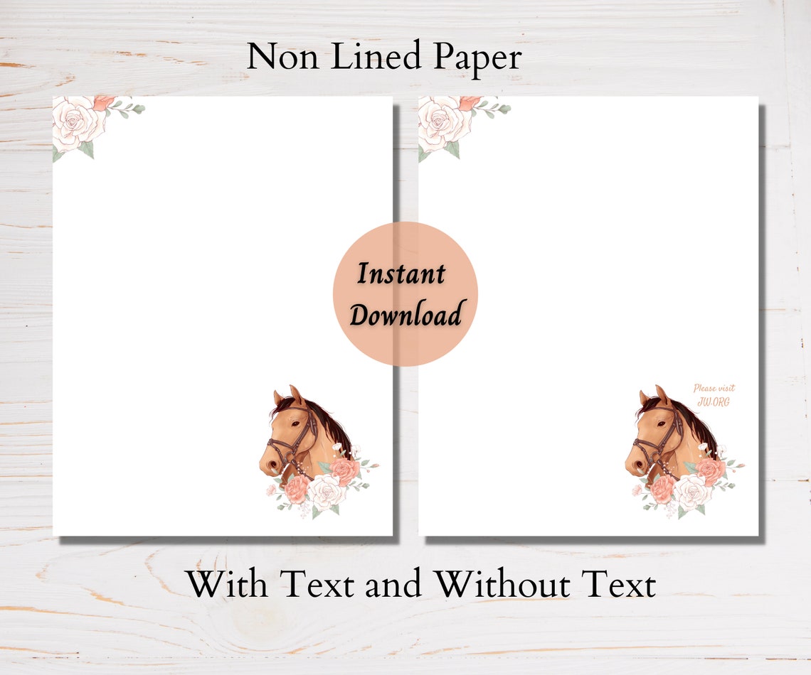 JW Letter Writing Stationery Water Color Horse Writing Paper | Etsy