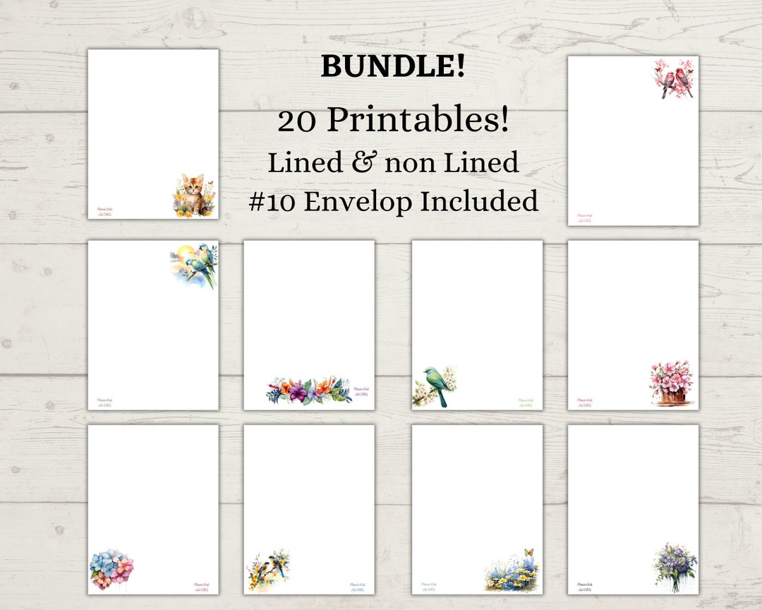 JW Letter Writing Bundle With Envelopes, Printable Writing Paper, JW ...