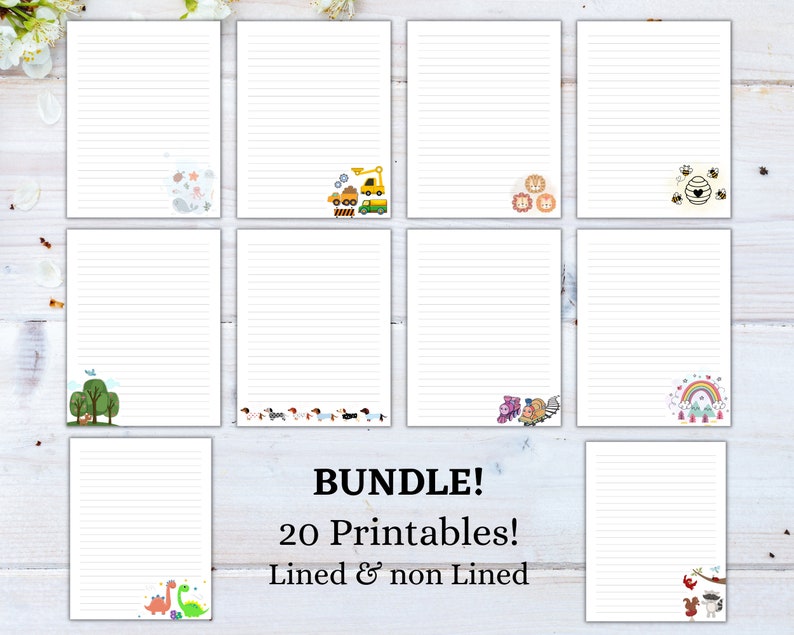 Kid Letter Writing Bundle Printable Writing Paper Writing - Etsy