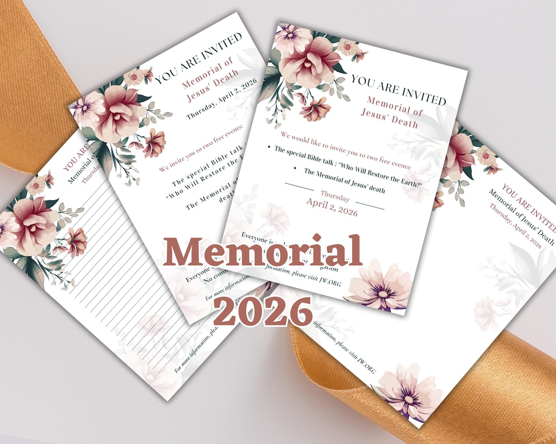 JW 2026 Memorial of Jesus' Death Invitation Special Talk, Letter ...