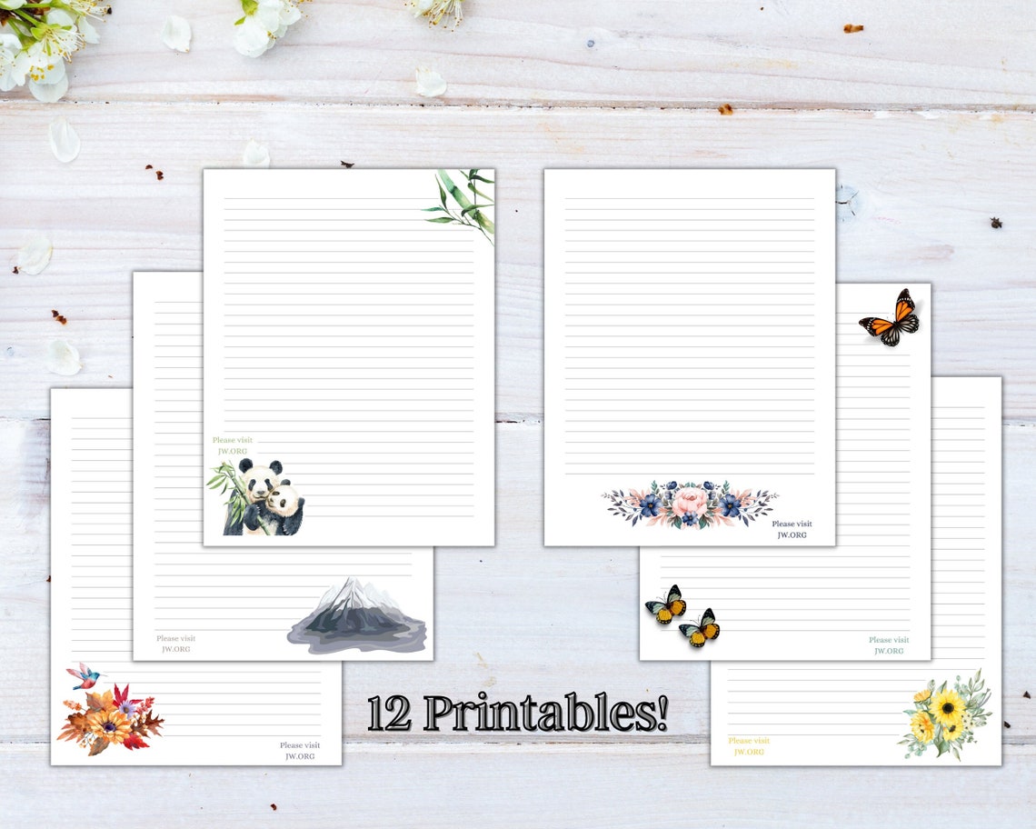 JW Letter Writing Bundle Printable Writing Paper Ministry - Etsy