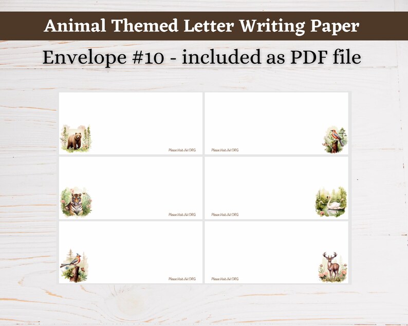 Printable JW Scripture Letter Writing Paper - Animal Themed Lined ...