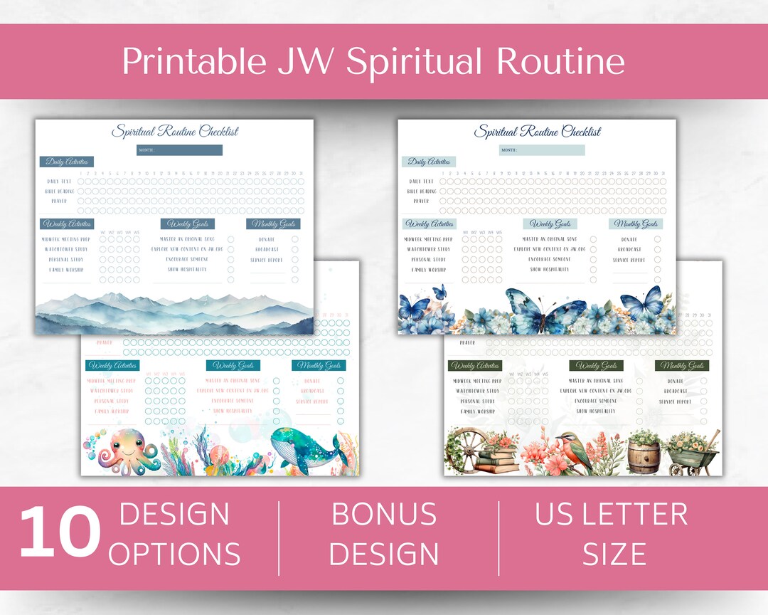 JW Spiritual Routine Checklist, Family Worship Planner (digital ...