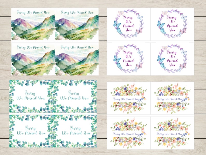 Watercolor Sorry We Missed You Cards, Letter Campaign (digital Download ...