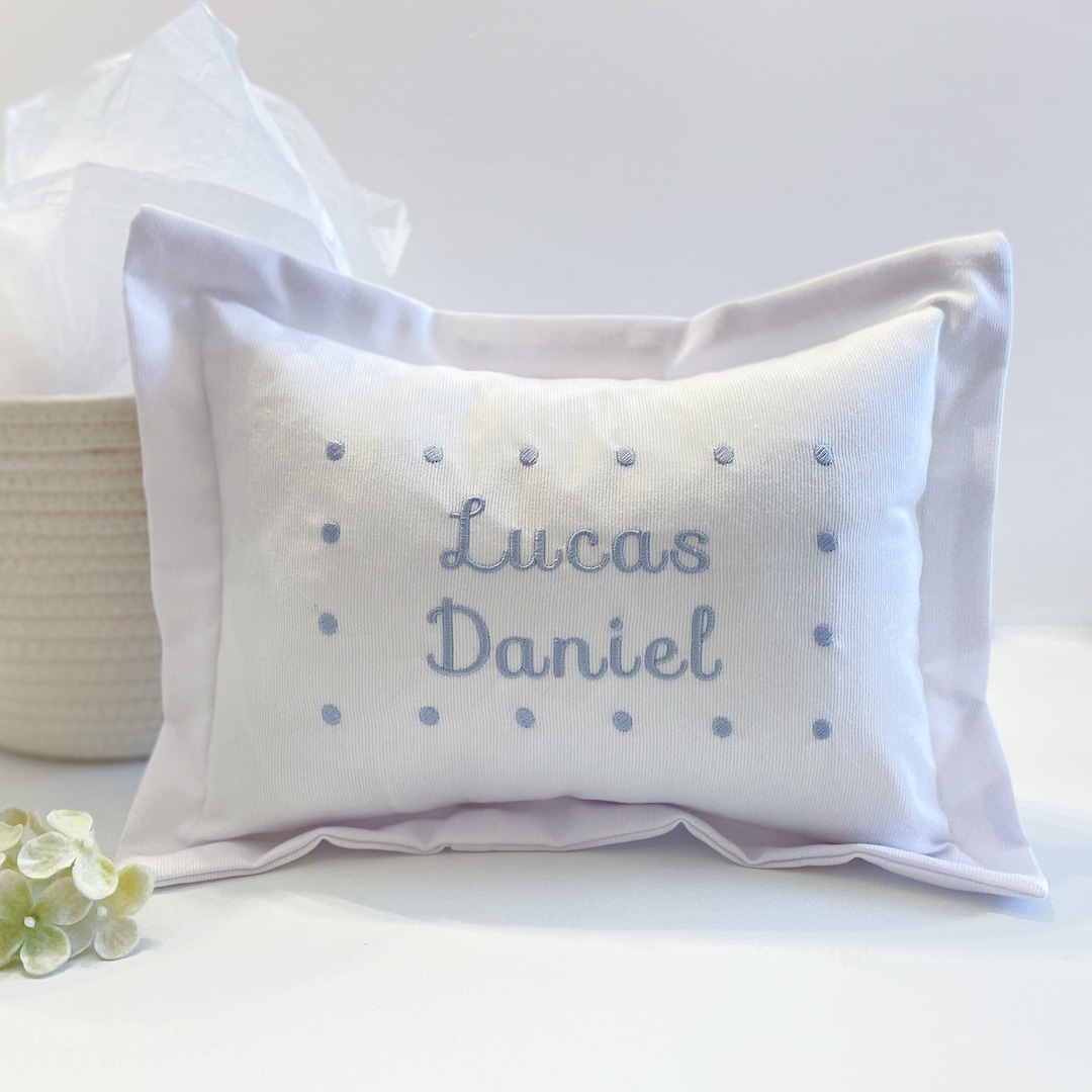 Pillow Baby, Embroidered Pillow, Monogram Pillow, New Parents Gift ...