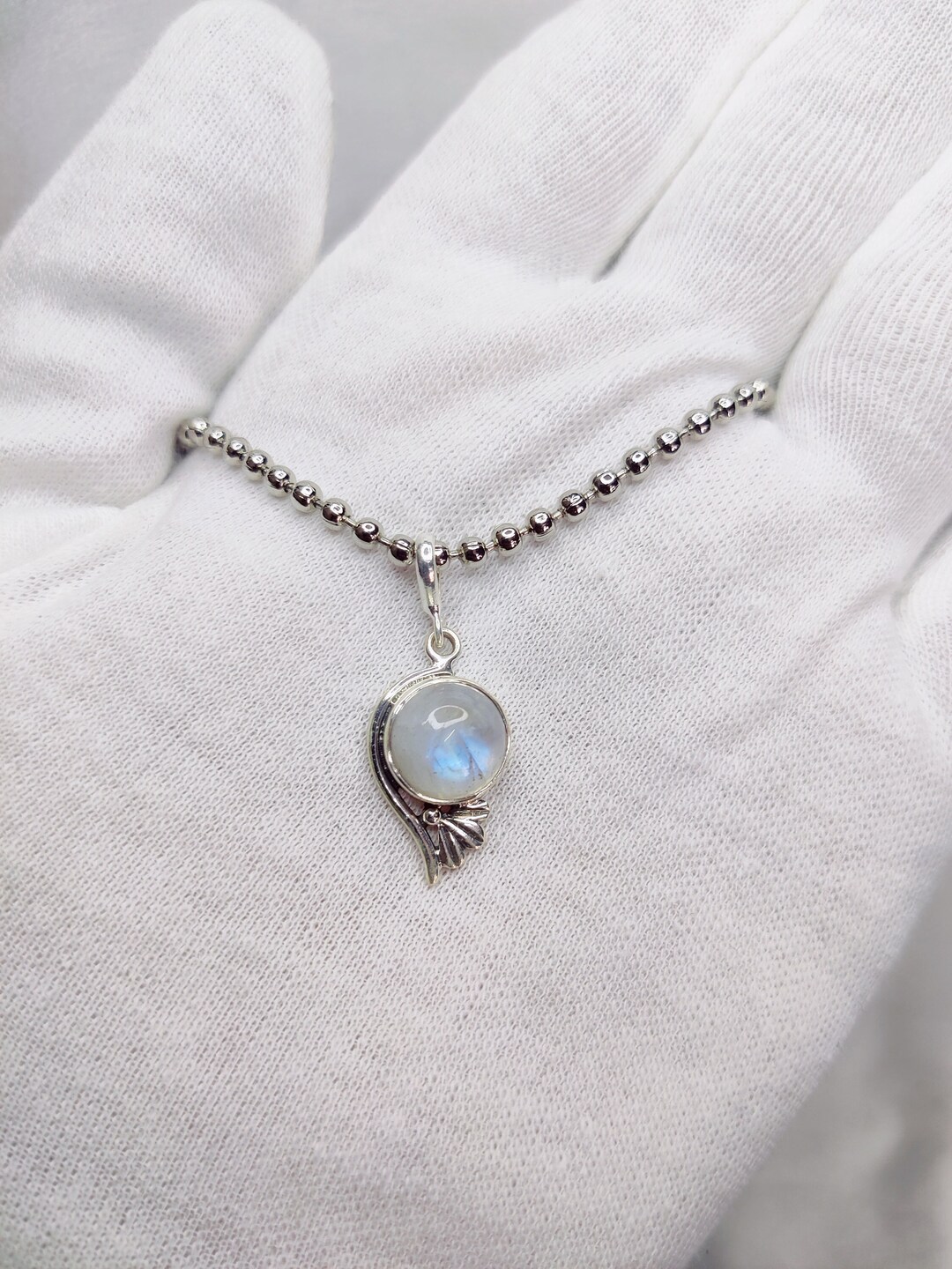 Sparkling Moonstone Pendant, Gemstone Pendant, White Pendant, 925 ...