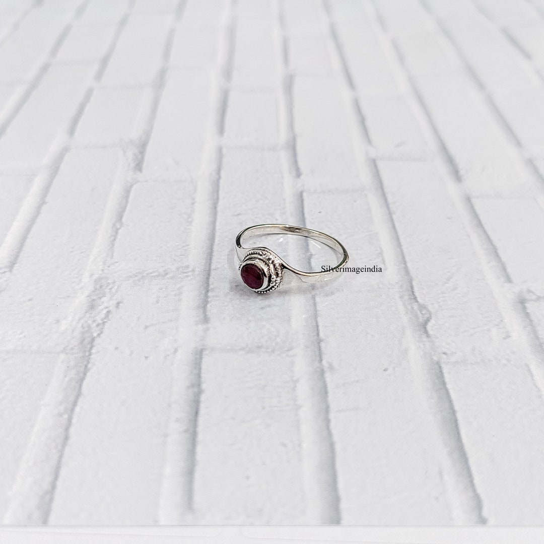 Ruby Ring, Real Gemstone, 925 Sterling Silver Ruby Gemstone Ring ...