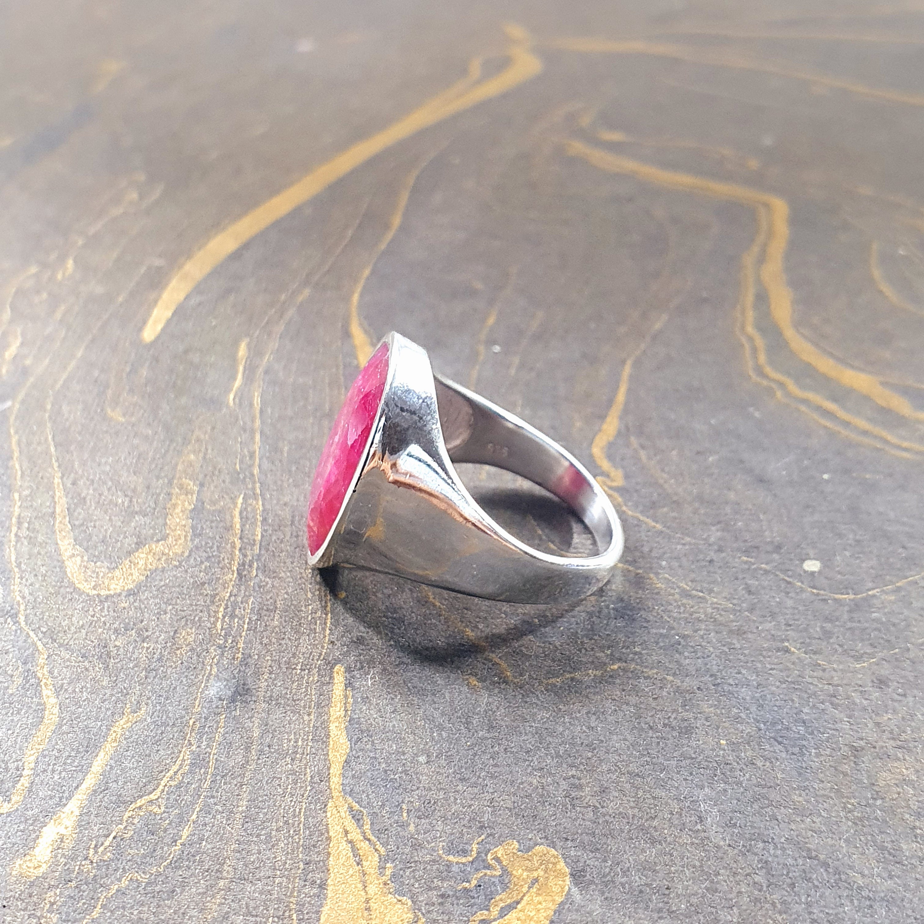 Ruby Ring 925 Silver Ring Handmade Ring Gift for Her Oval - Etsy