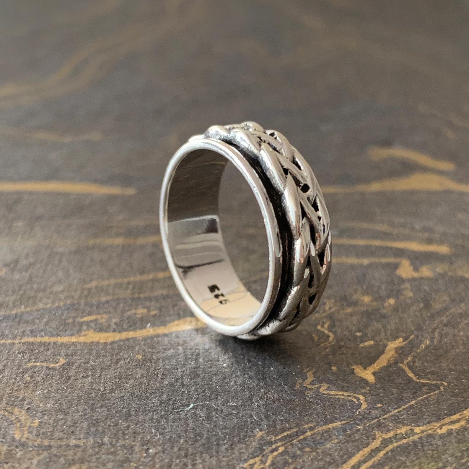 Celtic Ring Spinner Ring 925 Sterling Silver Ring Anxiety - Etsy