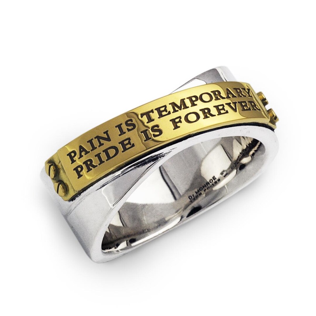 18k Platte,Zitat Ring,Wort Ring,Biker Ringe für Männer,klobiger Ring ...
