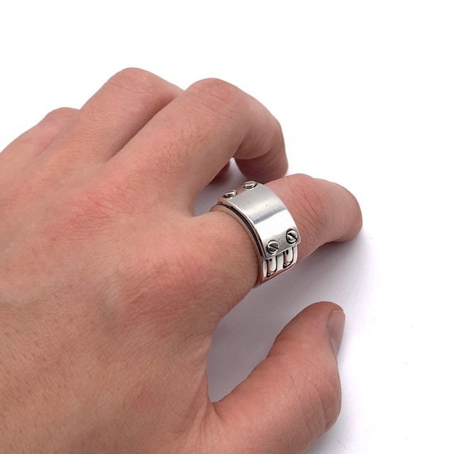 Heavy Sterling Silver Ring,biker Rings for Men,mechanical Ring ...