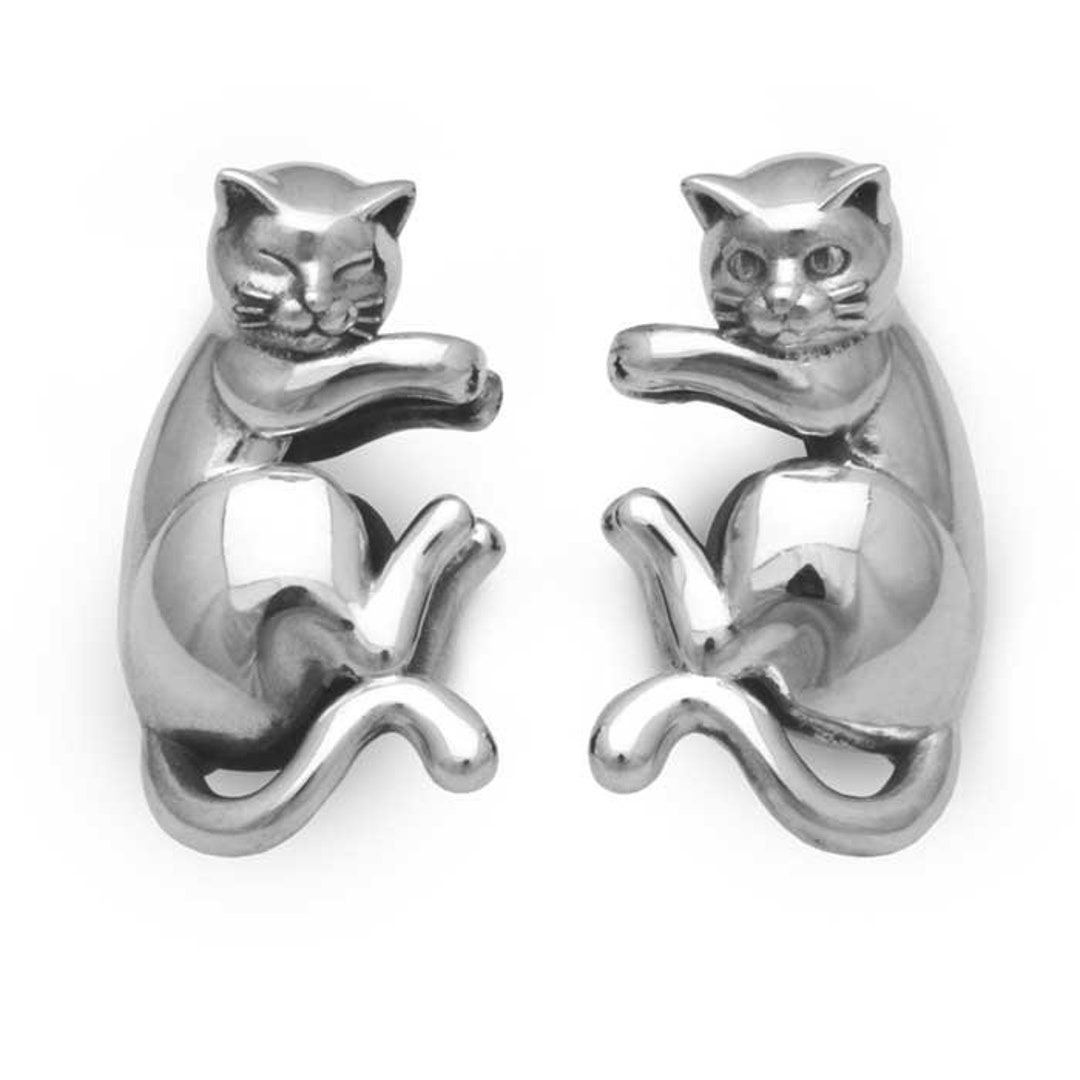 Sterling Silver Cat Earcuff: Asymmetrical Cat Jewelry, Made in Japan - Etsy