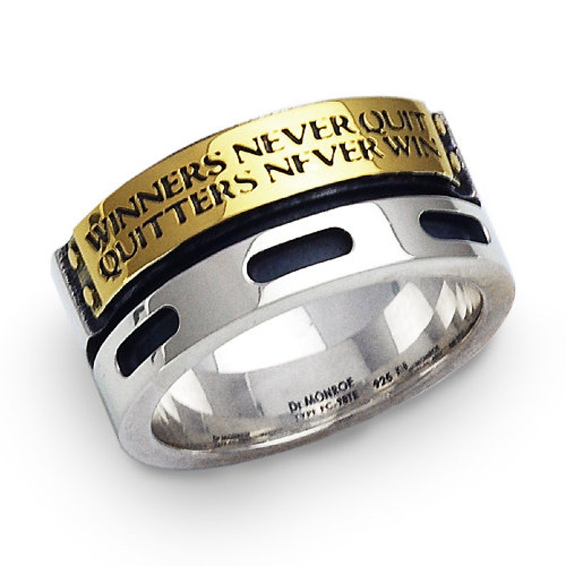 18k Gold Quote Ring,message Ring,word Ring Sterling Silver,mens Simple ...