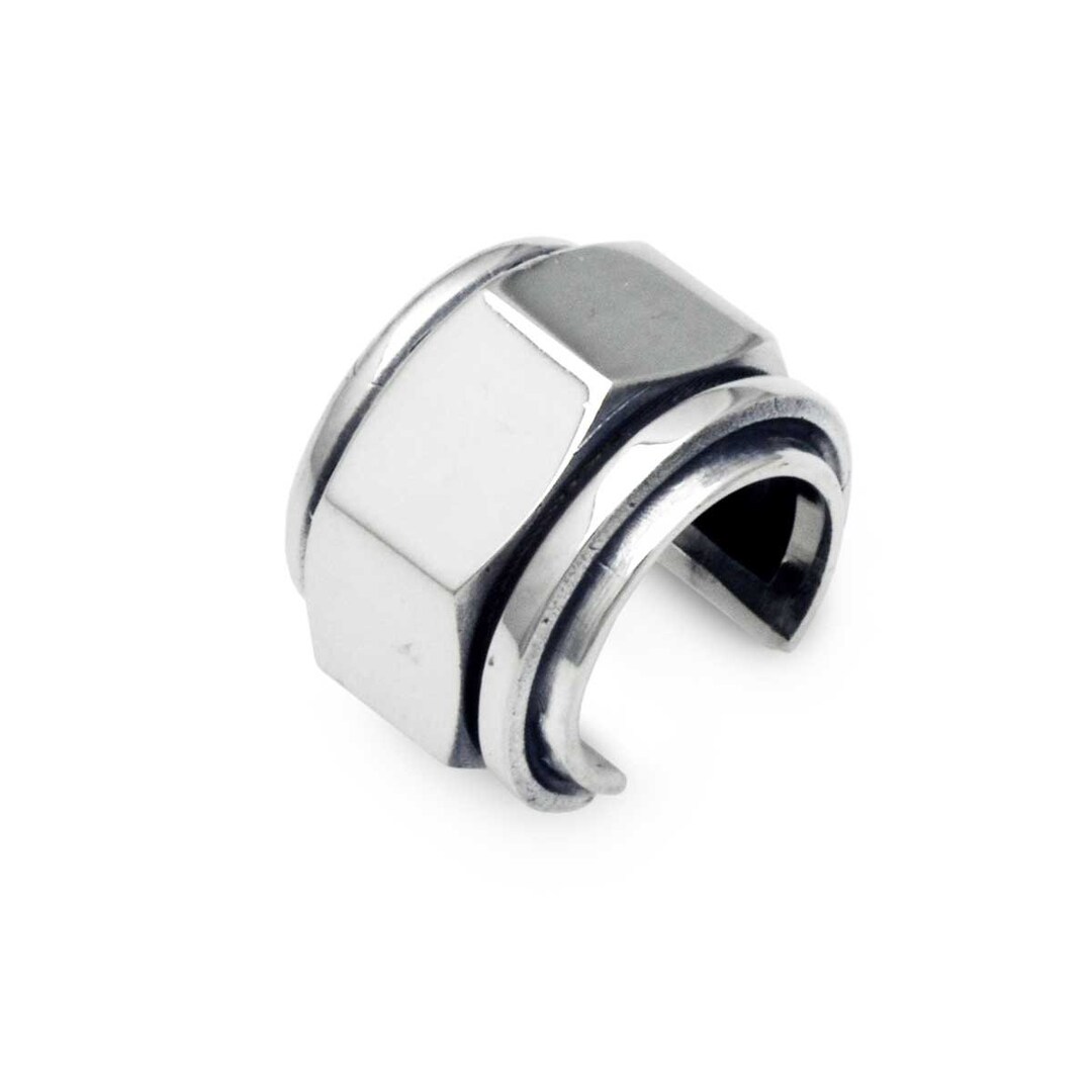 Sterling Silver Hex Nut Ear Cuff: Japanese Mens Jewelry - Etsy