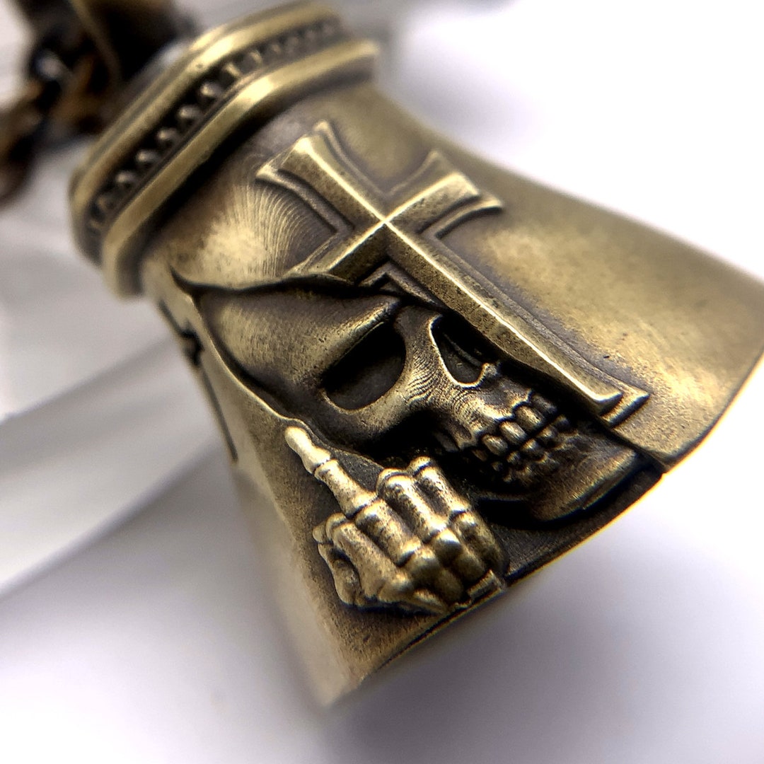 Middle Finger,skull Motorcycle Bell,brass Motorcycle Bells,gremlin Bell ...