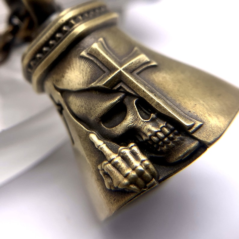 Middle Finger,skull Motorcycle Bell,brass Motorcycle Bells,gremlin Bell ...