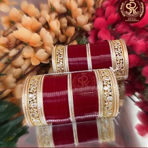 Bridal Chura Set, Punjabi Wedding Chooda, Indian Bangles, Traditional ...