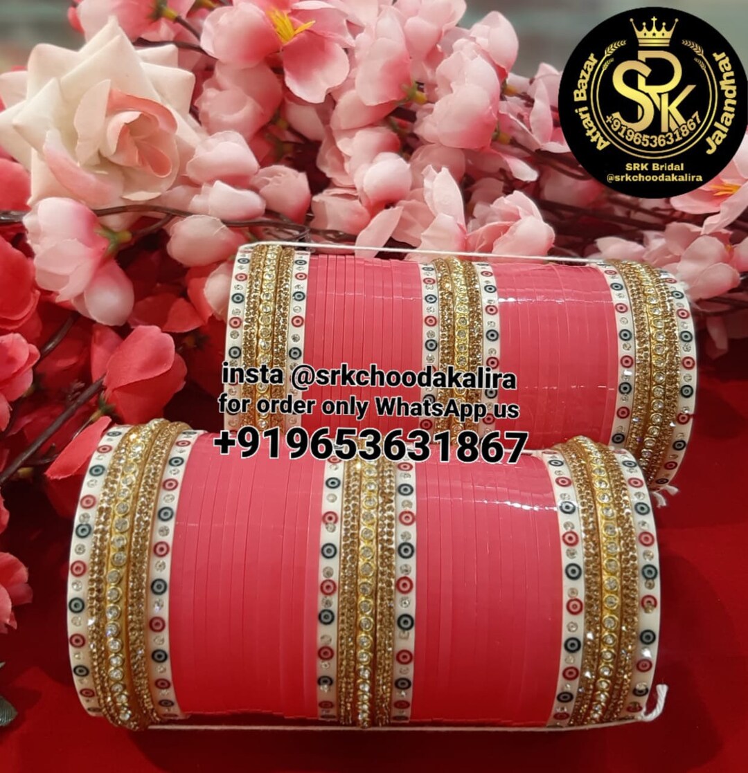 Round Bridal Chura Set, Punjabi Wedding Chooda, Indian Wedding Bangles ...