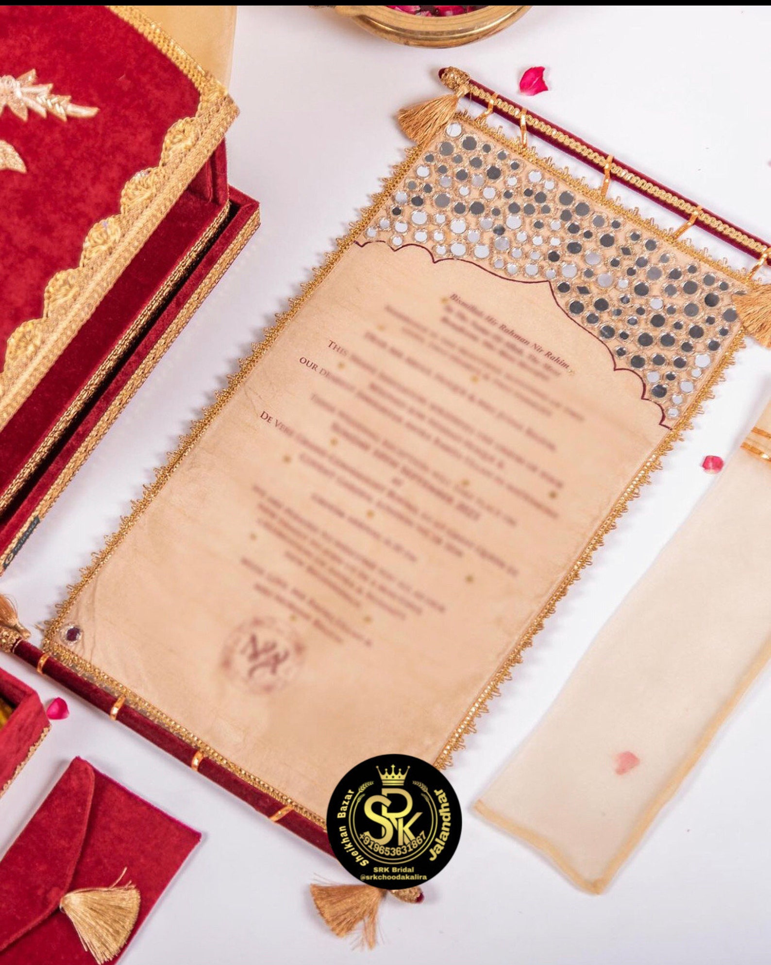 Sahi Chithi & Lagan Patrika Mithai Box Saghun Envelope in Wedding Doli ...