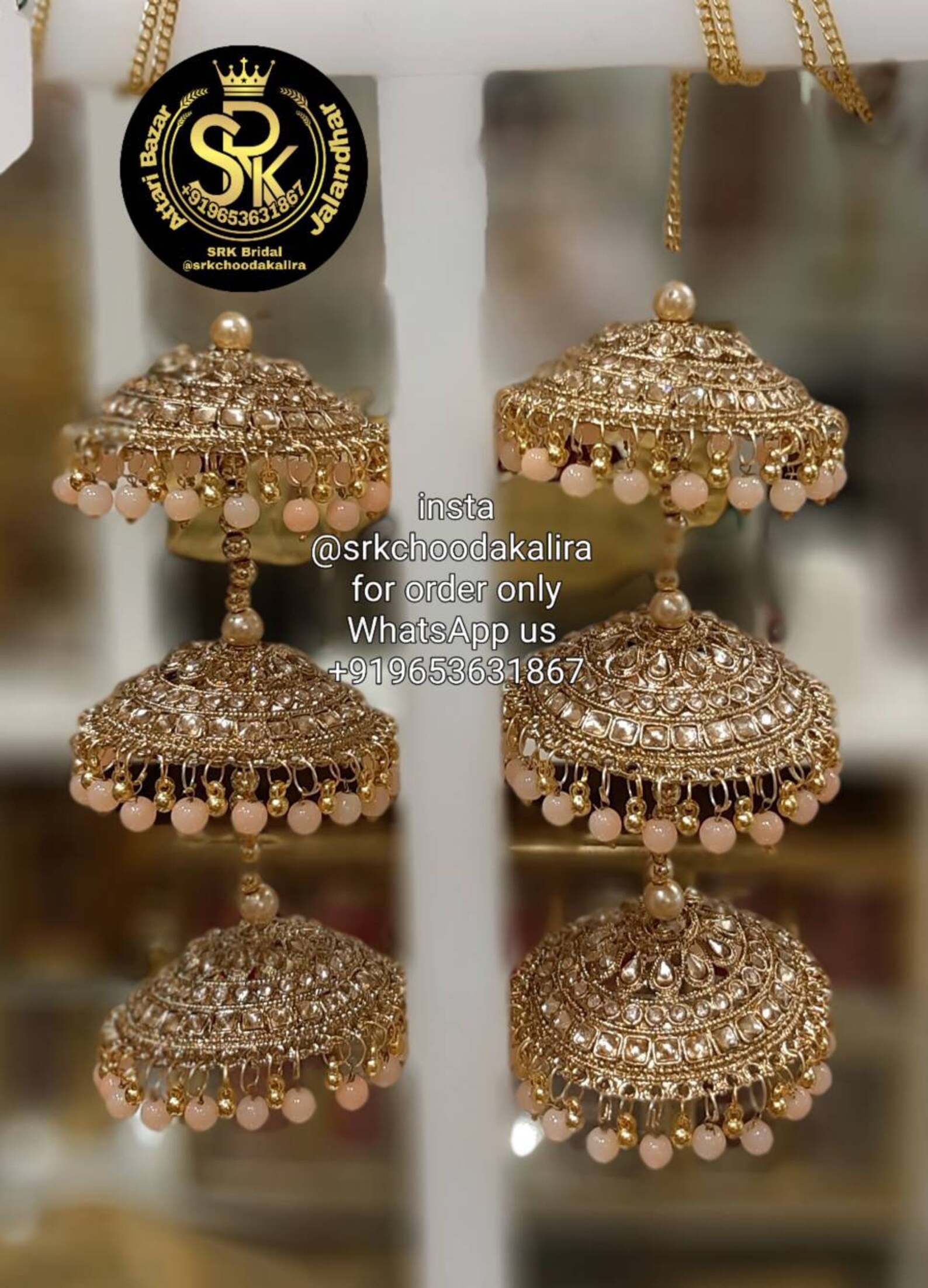 Polki Antique Bridal Kaleera, Indian Wedding Jewelry, Punjabi Kalire ...