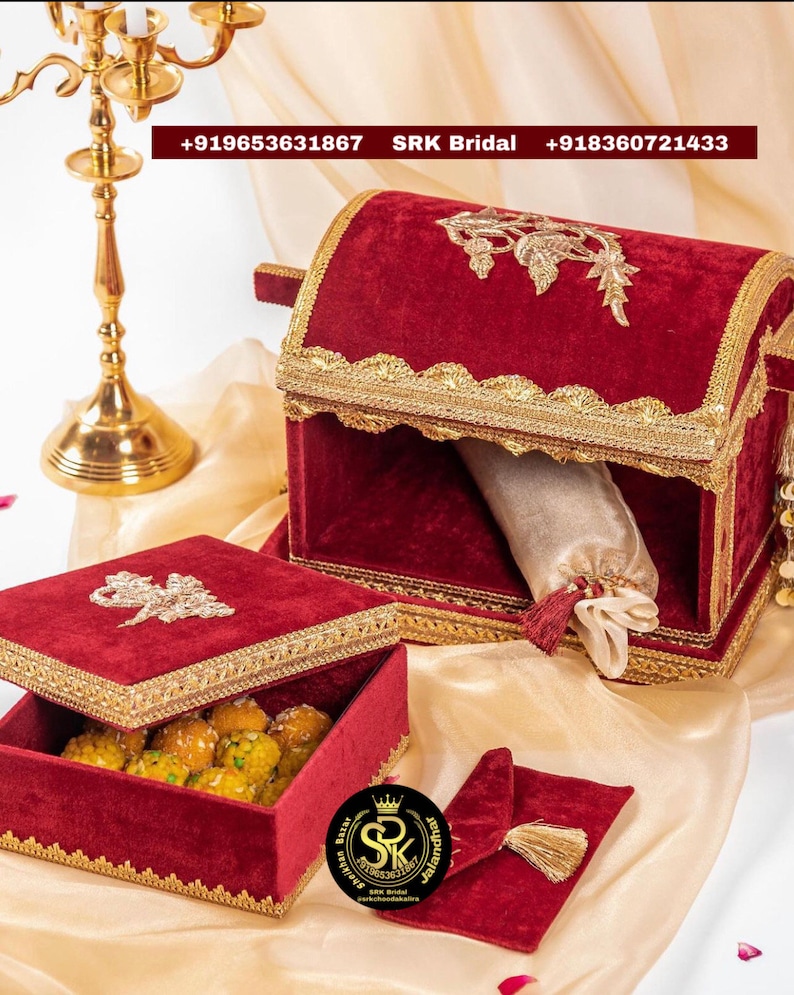 Sahi Chithi & Lagan Patrika Mithai Box Saghun Envelope in Wedding Doli ...