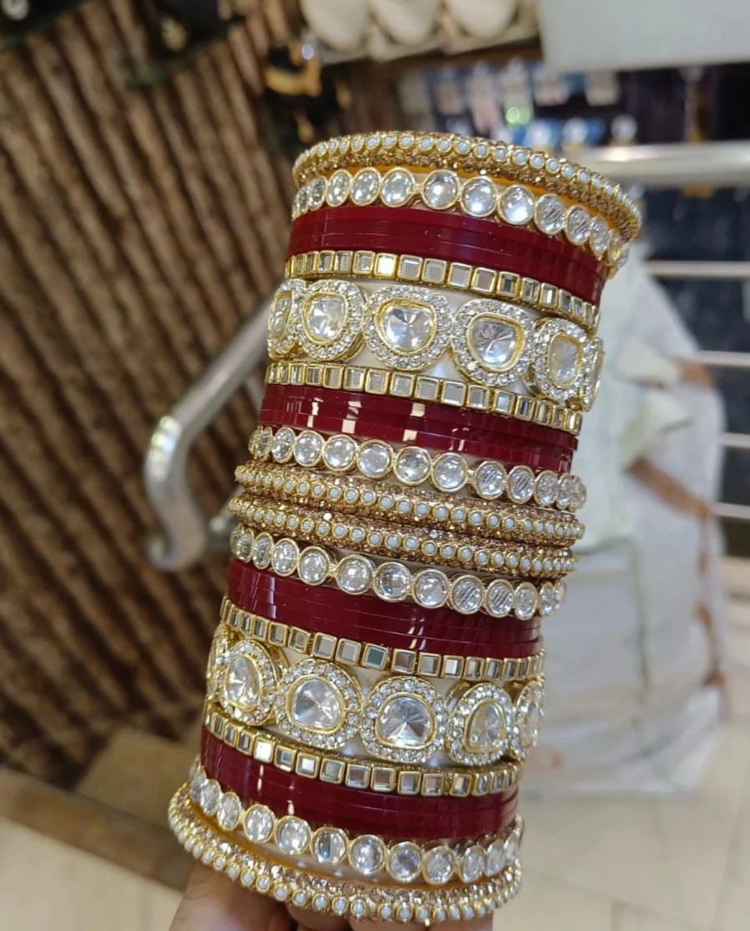Bridal Chura in Kundan and Peral in All Colours in Peral Style Chooda ...