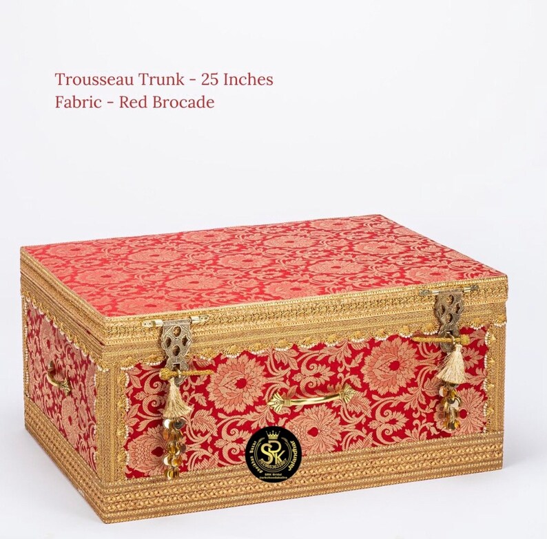 Red Brocade Sindoori Box Set, Wedding Trousseau Trunk - Etsy
