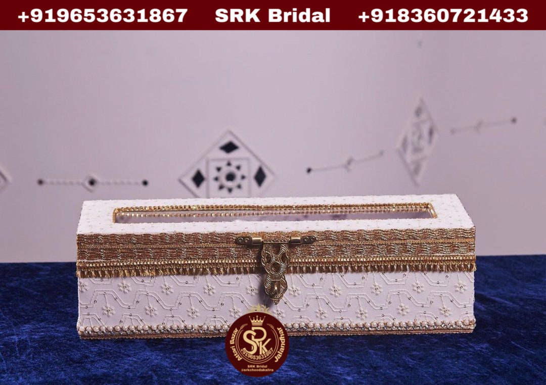 Chura Kaleeras Box in Pink Colours Banarsi Style , Wedding Accessories ...