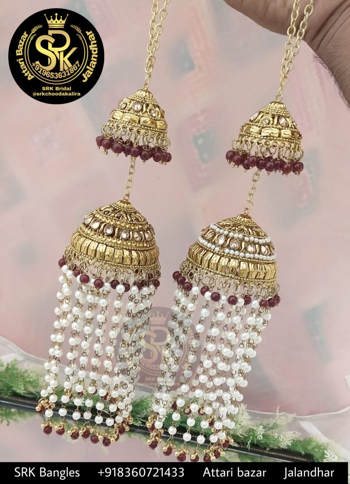 Handmade Golden Kalire Set - Pearl Bridal Bangles, Punjabi Wedding - Etsy