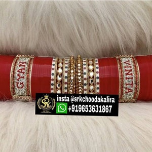 Bridal Chura Kundan With Name and Photo Bridal Chura Chuda - Etsy