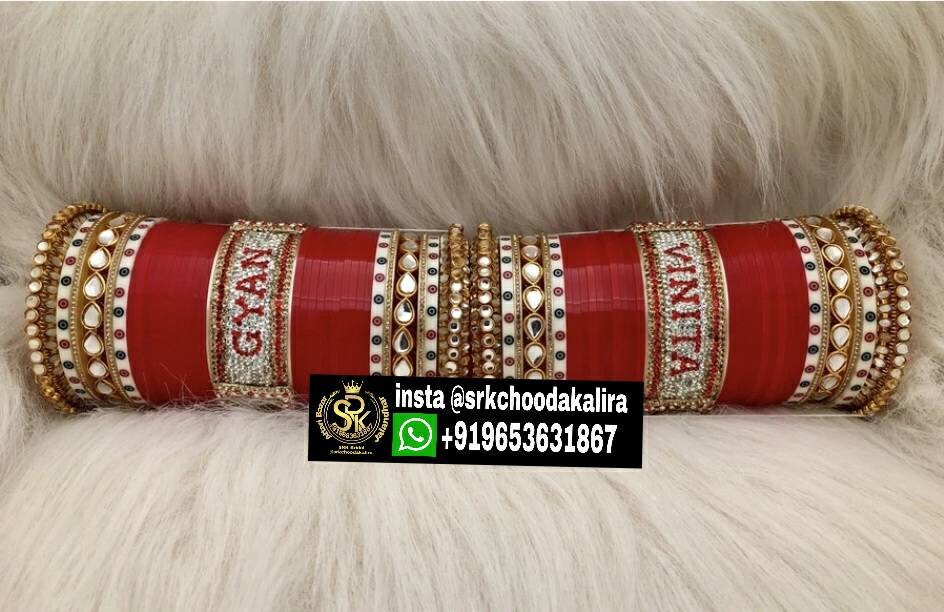 Bridal Chura Kundan With Name and Photo Bridal Chura Chuda - Etsy