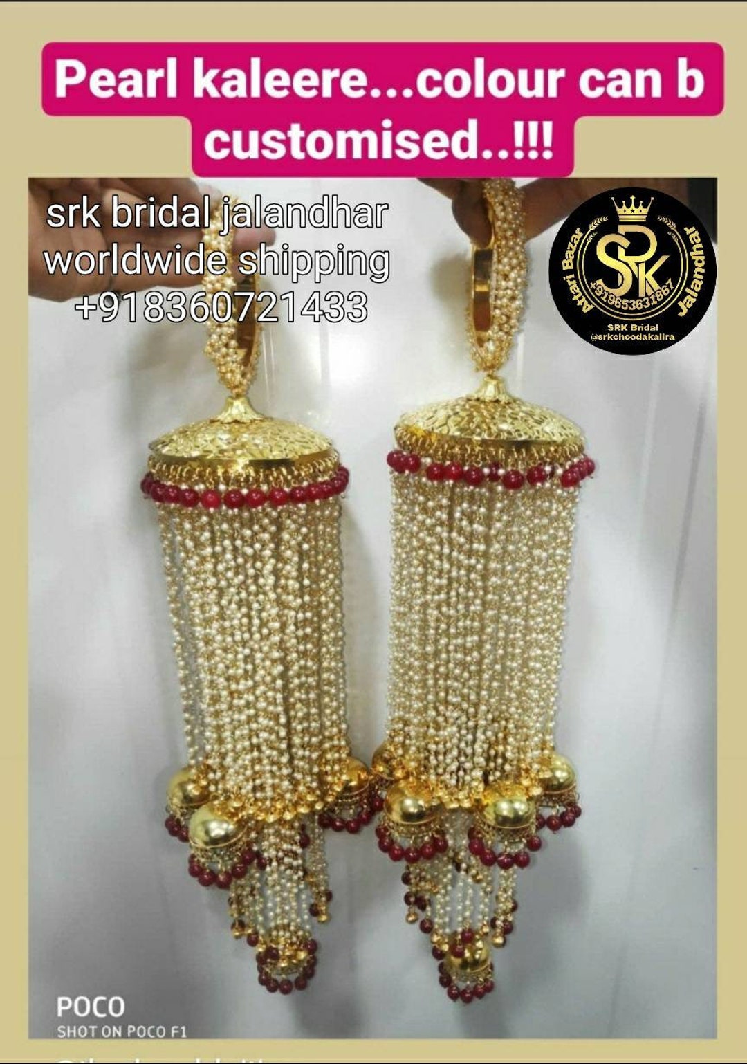 Kalire Set Golden Handmade Peral for Women Bangle Wedding Bridal ...