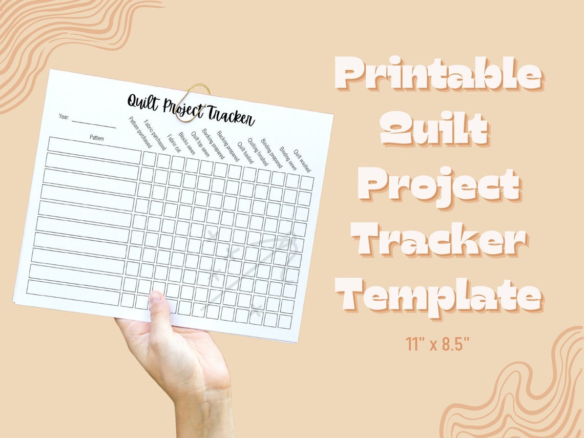 Printable Quilt Project Tracker Template - Quilting Memory Journaling ...