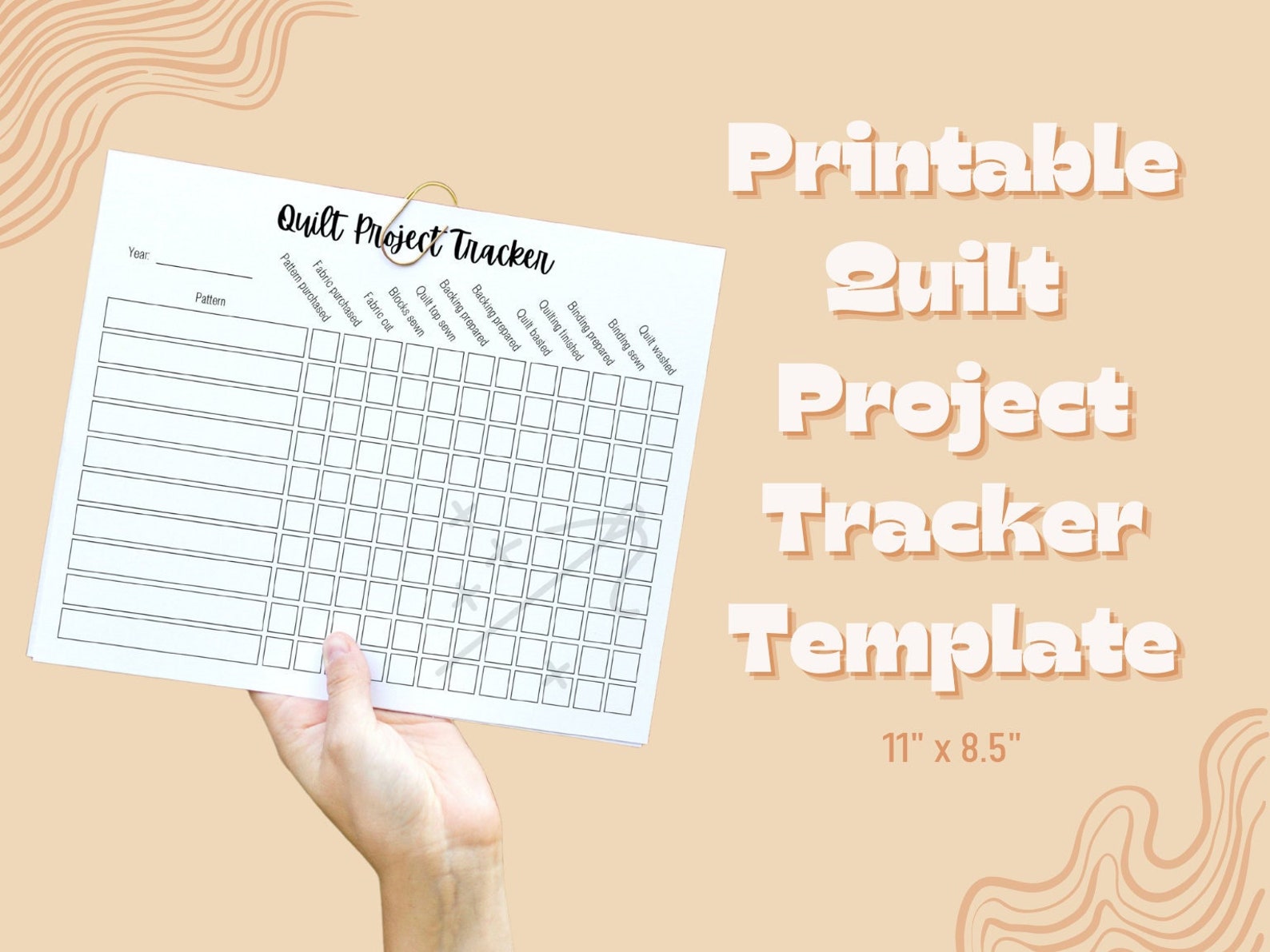 Printable Quilt Project Tracker Template - Quilting Memory Journaling ...