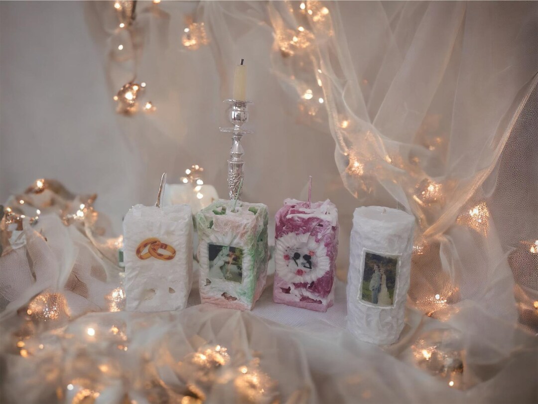 Handmade Wedding Wax Candle: Custom Photo Decor, Aromatherapy Gift - Etsy
