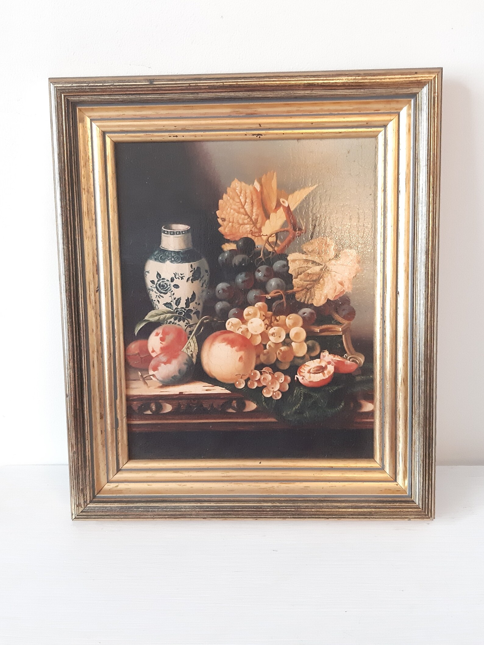 Vintage Still Life Painting Print Oleograph Golden Frame Still | Etsy