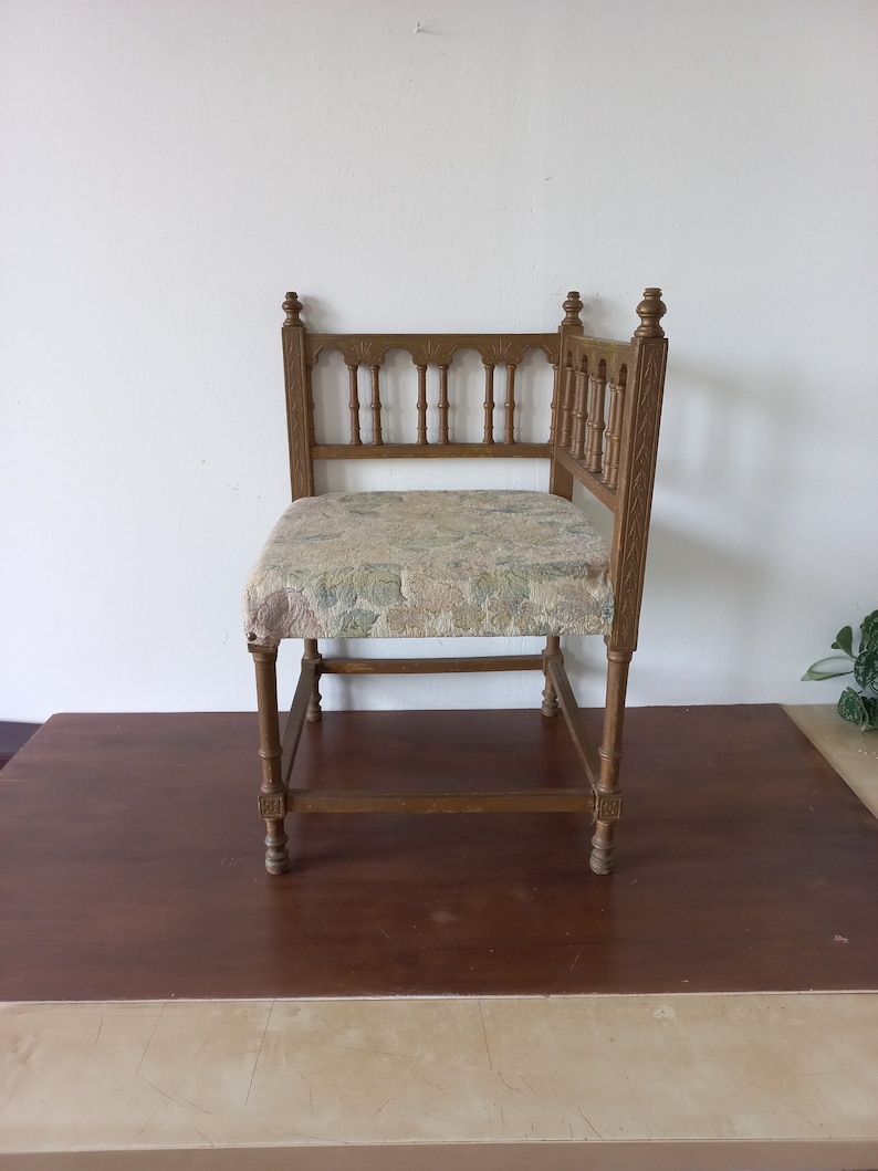 Vintage Corner Chair Renaissance Revival Style Chair Fireplace Chair ...