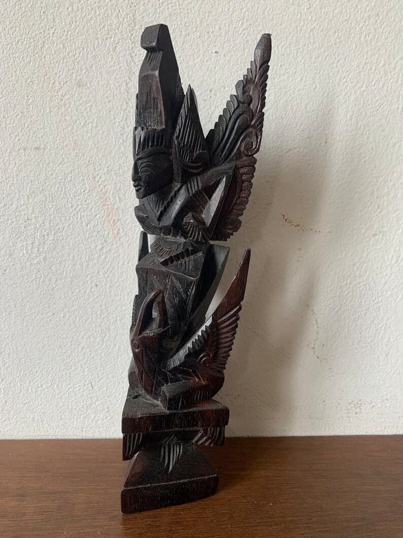 Vintage Garuda Figurine Indonesian Hand Carved Garuda Etsy