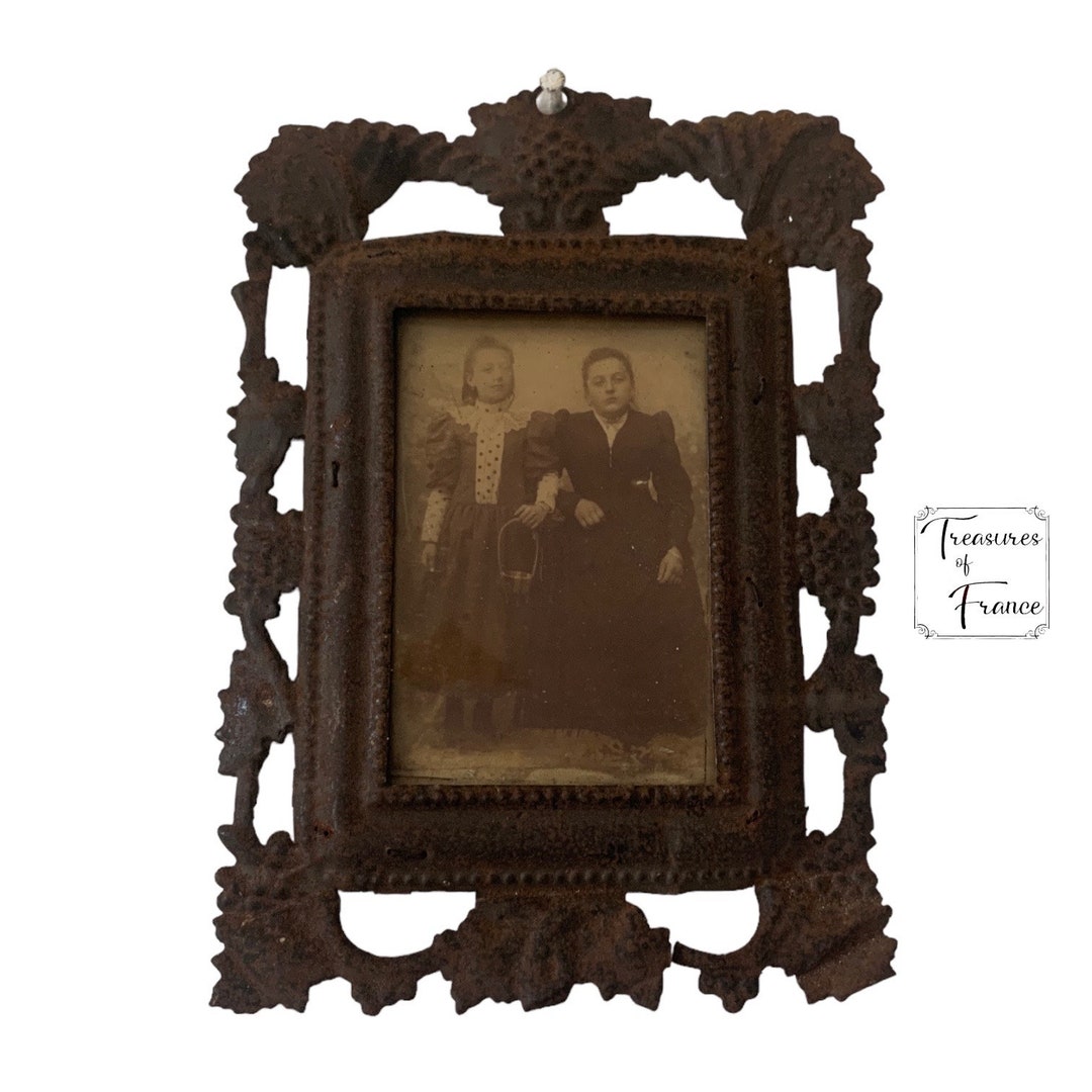 Antique Battered Damaged Embossed Rusty Metal French Picture Frame ...