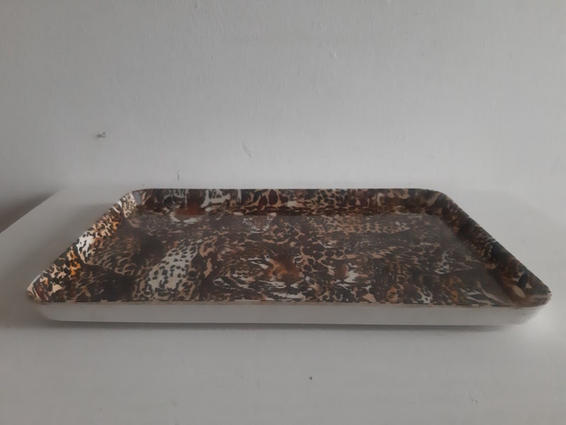 Vintage Melplus by R2S Melamine Tray Featuring Leopards - Etsy