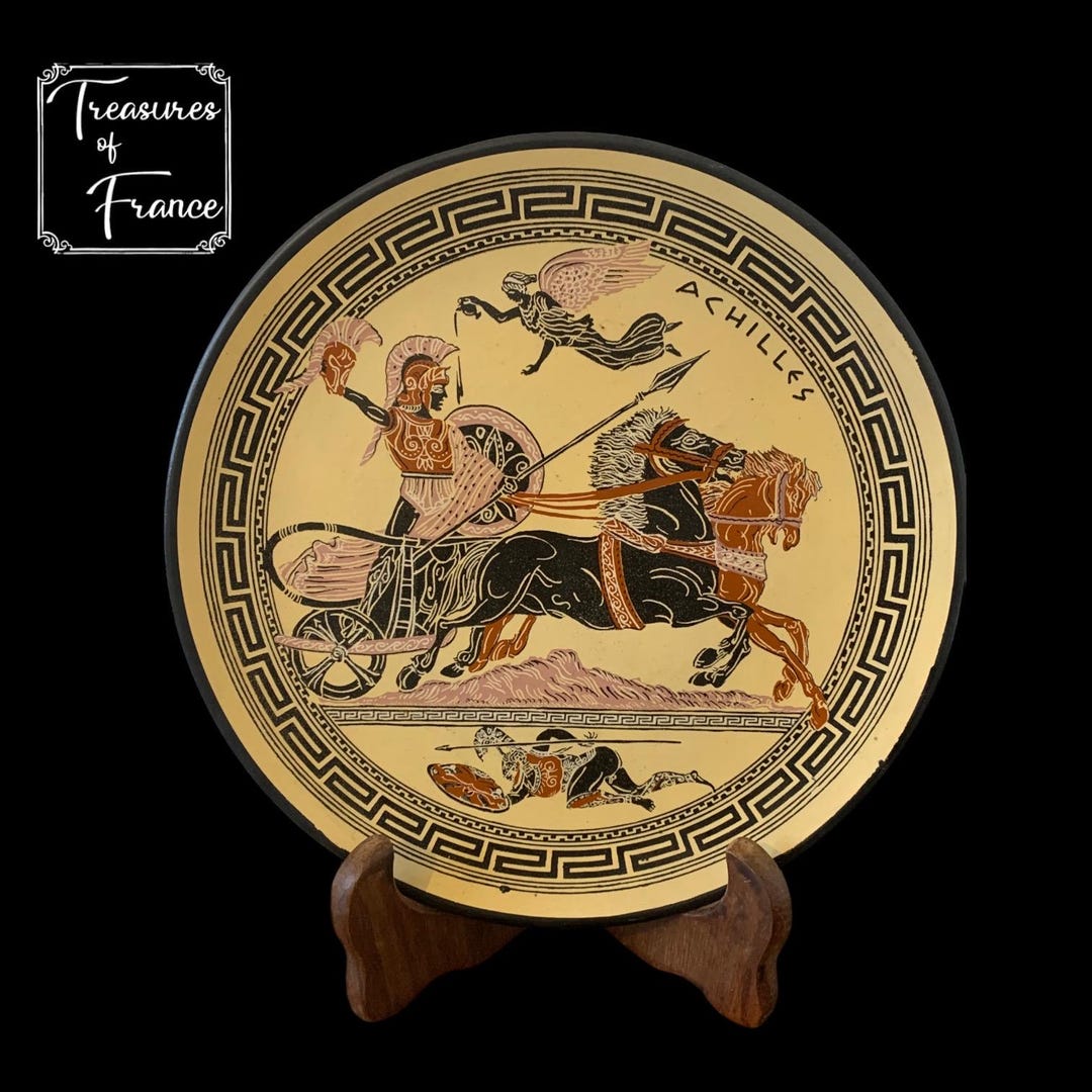 Vintage Ancient Greek Terracotta Plate Reproduction Plate Decorative Wall Hanging Ornament ...