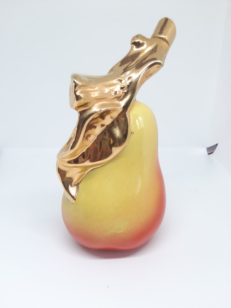Vintage French Pear Shaped Pottery Liquor Bottle With Gold - Etsy