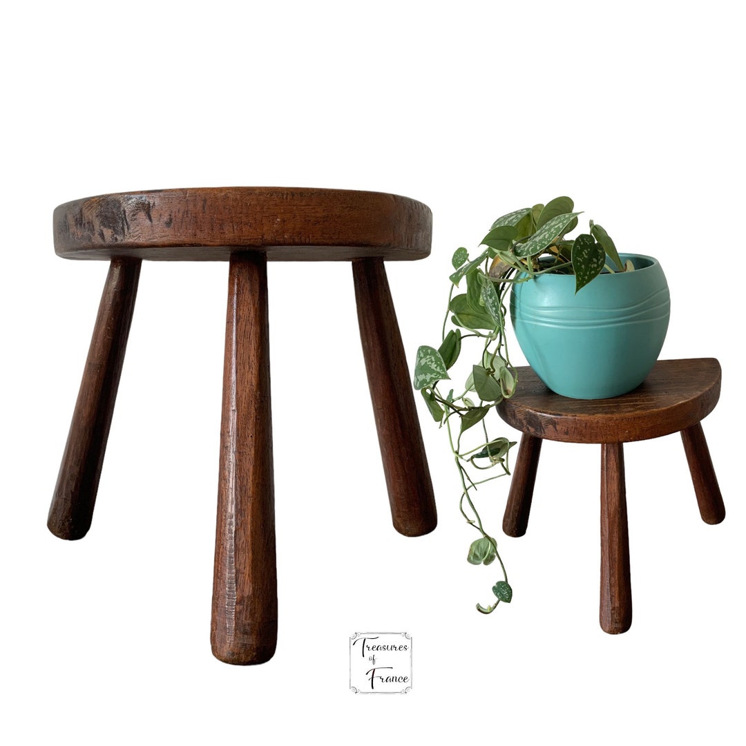 Stool Vintage French Found D Stool Traditional Milking Stool Wooden ...